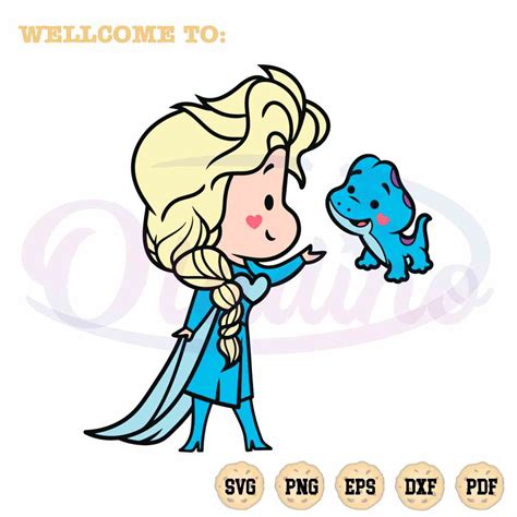 Chibi Elsa Snow Queen Svg Disney Princess Cutting Digital File Oladino