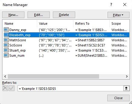 Name Manager In Excel Explanation How To Use Examples