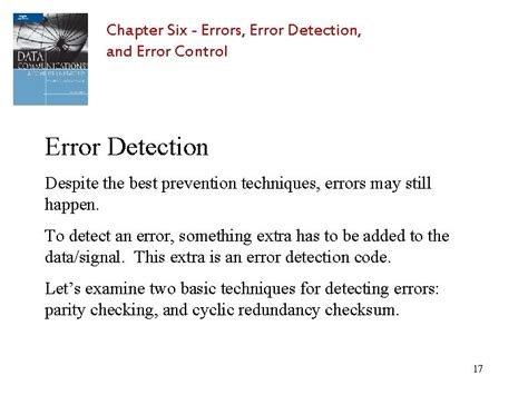 Chapter Six Errors Error Detection And Error Control