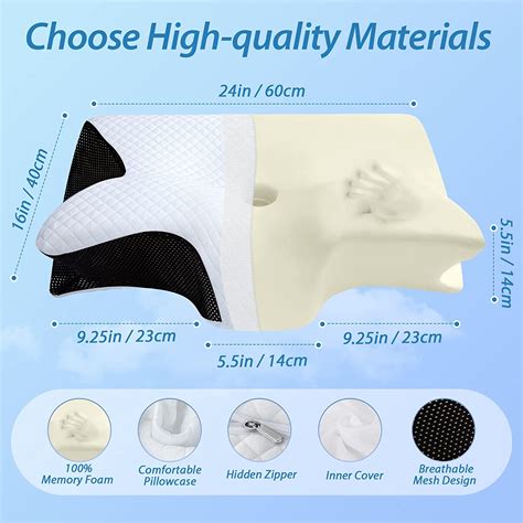 Homca Memory Foam Cervical Sleeping Pillow 2 In 1 Ergonomic Contour
