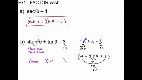 Factoring Trig Expressions Youtube Factoring Trig Expressions Youtube