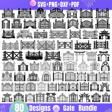 High Quality Gate SVG Bundle Gate Dxf Gate Png Gate Vector Gate Clipart Farm Gate Svg