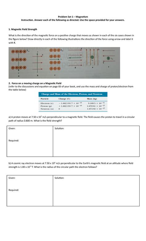 Problem Set A Simple Problem Set For Physics Physics For Engineers Laboratory Studocu