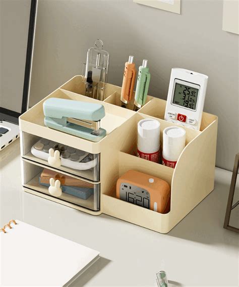 특가당일출고 토끼 2단 다용도 수납함 정리함 데스크 오거나이저 미니서랍 사무실 책상 화장품 문구 필기구 사무용품 공간활용 서랍장 진열대 에이블리