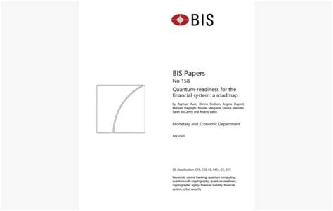 Quantum Readiness Roadmap Bis Calls Finance To Prepare For The Post