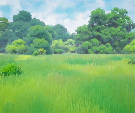 Artstation Stylized Scene With Grass And Flowers Game Assets