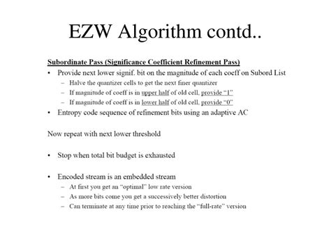 Ppt Embedded Zero Tree Wavelet Coding Powerpoint Presentation Free