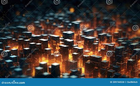 Abstract Background With Structure Of Cubes Colorful Cubes Texture For Technology Backdrop