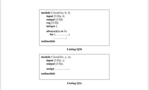 solved q2 the verilog code in listing q2a describes a
