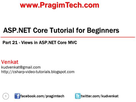 Sql Server Net And C Video Tutorial Views In Aspnet Core Mvc Slides