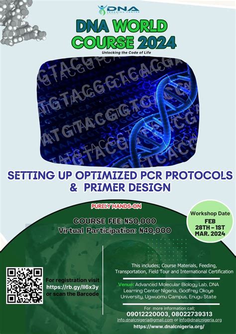 Dnalc Nigeria On Linkedin As A Researcher Why Should You Learn Pcr Protocols And Primer Design…