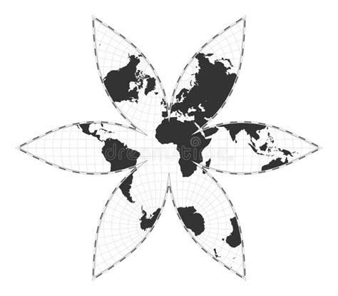 Vector World Map The U S Centric Gingery World Stock Vector Illustration Of Journey