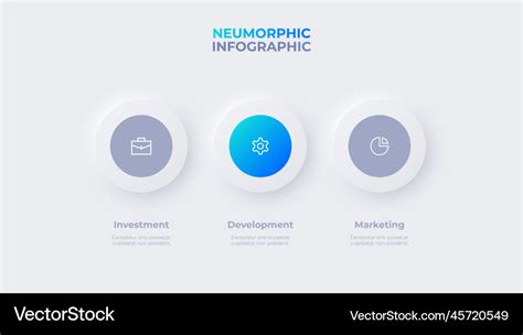Neumorphic Infographic Timeline Design Template Vector Image