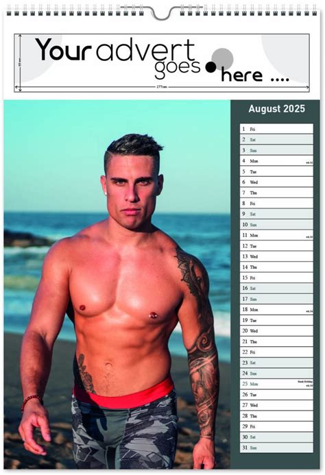 Hot Guys A3 Digi Wall Calendar 2025 Think Promote