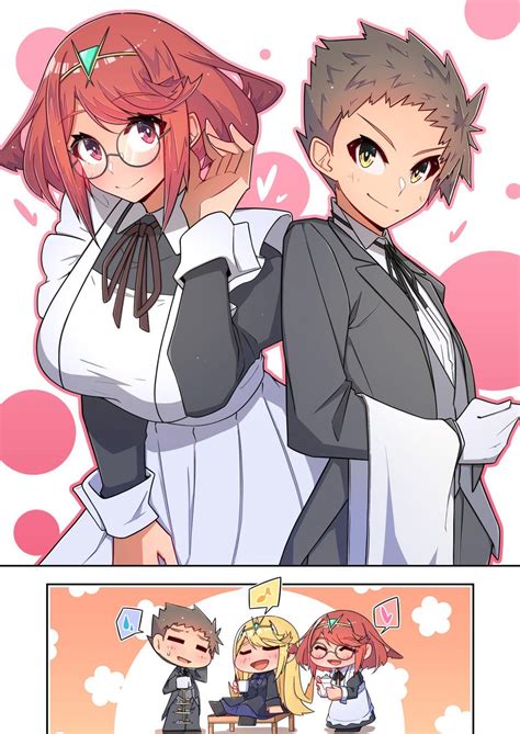 Maid Day Pyra Rex And Mythra Ragau01 R Churchofpyra