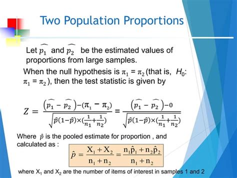 Hypothesis Test Two Sample T Test Z Test Proportion Z Test Pptx