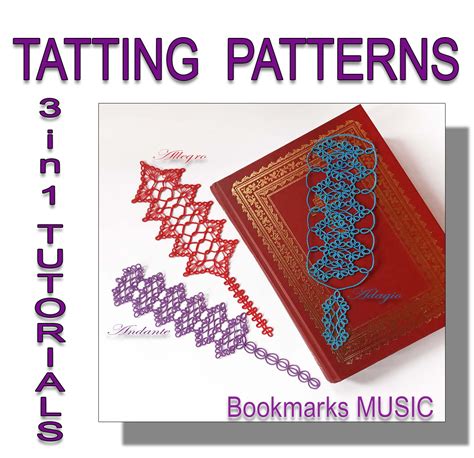 Bookmarks Music Tatting Pattern Fairylace Three Tatting Bookmarks