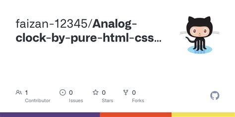 GitHub Faizan Analog Clock By Pure Html Css And Javascript