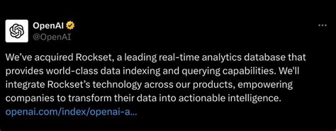 Openai Rockset Dataanalytics Artificialintelligence Digitaltransformation Innovation