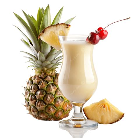 Piña Colada Con Rodaja De Piña Y Cereza Png Dibujos Piña Colada Con
