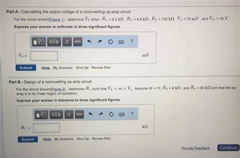 Solved Part A Calculating The Output Voltage Of A Chegg