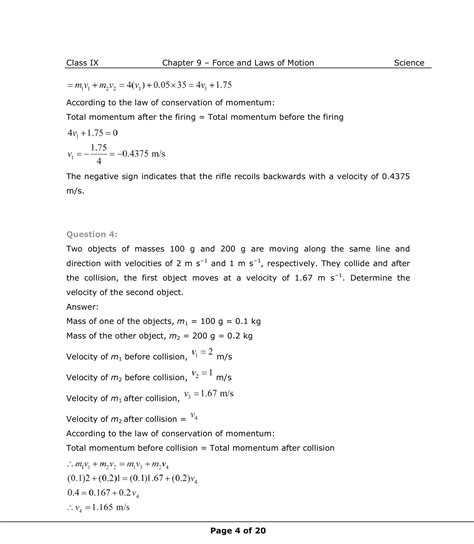 Class 9th Science Force And Laws Of Motion NCERT Solution CBSE 2023