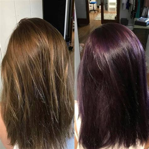 Overtone Blue For Brown Hair Before And After