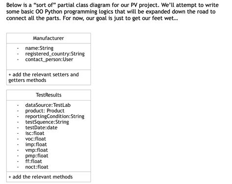 solved below is a “sort of” partial class diagram for our pv