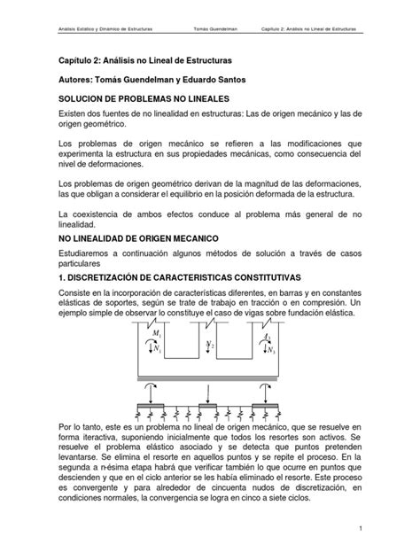 Capítulo02 Análisis No Lineal De Estructuras Pdf Elasticidad Física Rigidez