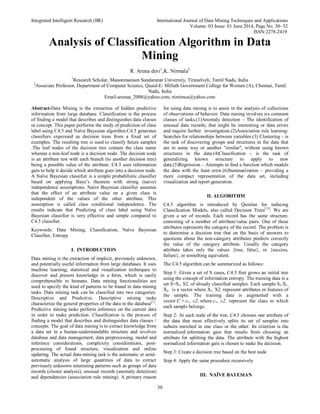 Analysis Of Classification Algorithm In Data Mining Pdf Databases Computer Software And