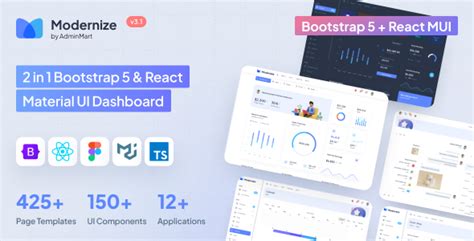 Modernize Bootstrap React MUI Admin Dashboard By Adminmart ThemeForest