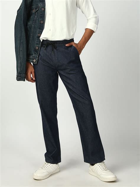 Raw Blue Relax Fit Cross Pocket Cotton Pant Necked Jeans