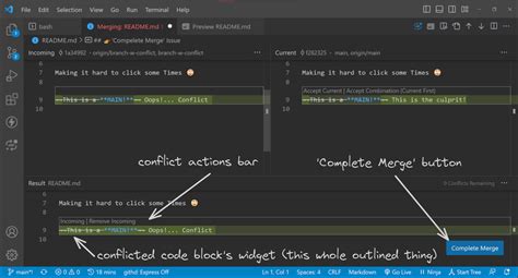 bug complete merge button is getting overshadowed by conflict