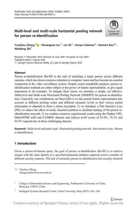 multi level and multi scale horizontal pooling network for person re