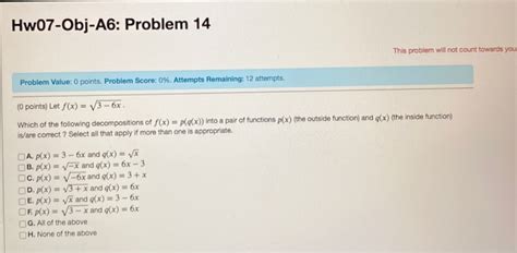 Solved Hw07 Obj A6 Problem 14 This Problem Will Not Count Chegg Com