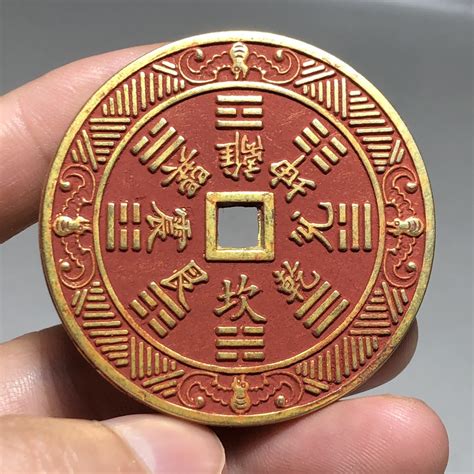 朱砂铜钱古币山鬼花钱纯铜钱币精雕山鬼雷公八卦花钱刻花收藏 阿里巴巴