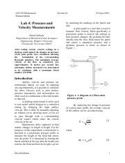 Understanding Pitot Probe Measurements In Wind Tunnels Course Hero