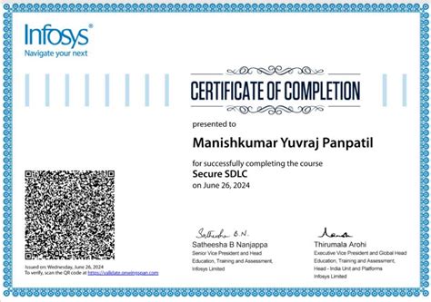 Learned Secure Sdlc Course By Infosys Manishkumar Panpatil Posted On The Topic Linkedin