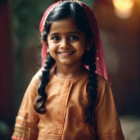 Premium Ai Image A South Indian Small Girl