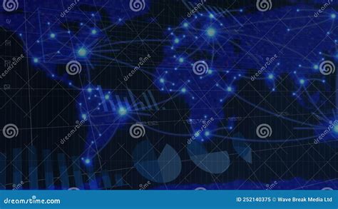 Animation Of World Map And Connections On Navy Background Stock Video