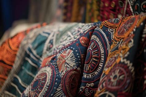 Premium Ai Image Closeup Of Textiles With Intricate And Eyecatching Designs Created With