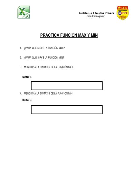 Practica Función Max Y Min Pdf