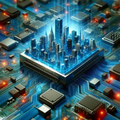 City In A Cpu Stock Illustration Illustration Of Digital 337507900