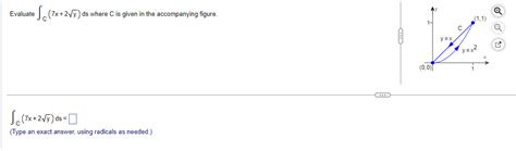 Solved Evaluate C X Y Ds Where C Is Given In The Chegg Com