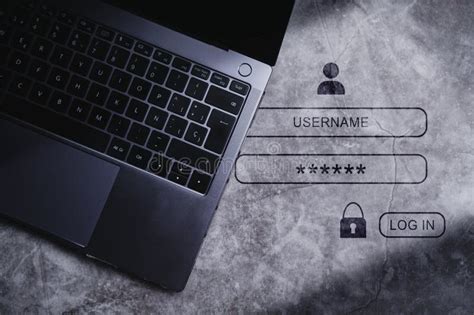 Desktop View Of Laptop With Interface Of Log In Stock Image Image Of Digital Username 317647839