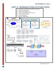 Unit Functions Packet Pdf SEPTEMBER UNIT INTRODUCTION TO FUNCTIONS
