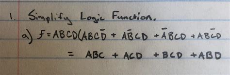 Solved 1 Simplify Logic Function A A F Ab Cd Abcd