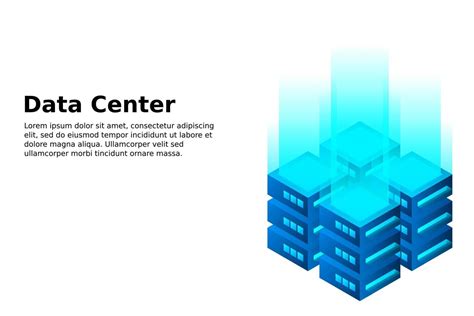 Datacenter Isometric Vector Illustration Abstract 3d Hosting Server Or Data Center Room