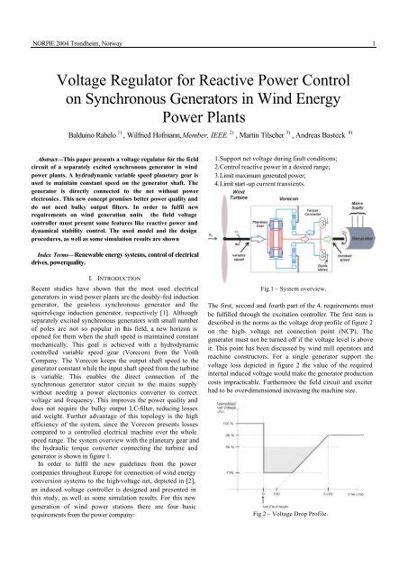 Voltage Regulator For Reactive Power Control On Synchronous