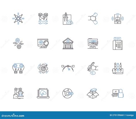 Operations Management Outline Icons Collection Planning Scheduling